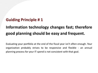 5 Guiding Principles for IT Portfolio Managament | PPTX