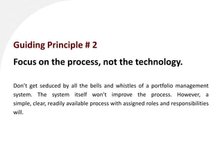 5 Guiding Principles for IT Portfolio Managament | PPTX