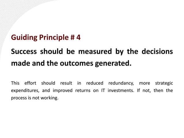 5 Guiding Principles for IT Portfolio Managament | PPT