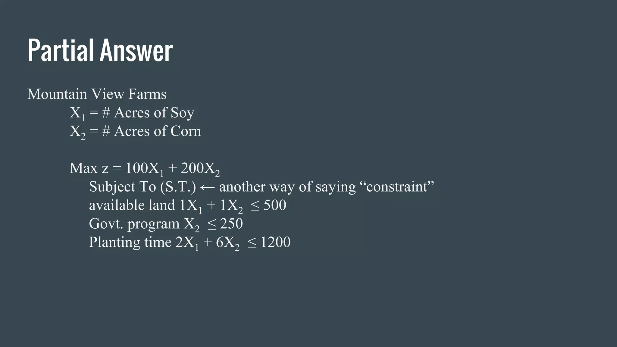 How to set up a Graphical Method Linear Programming Problem ...