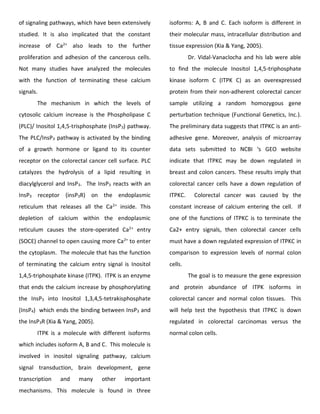 The expression of ITPK in normal colon and colorectal cancer cells - Paper | PDF