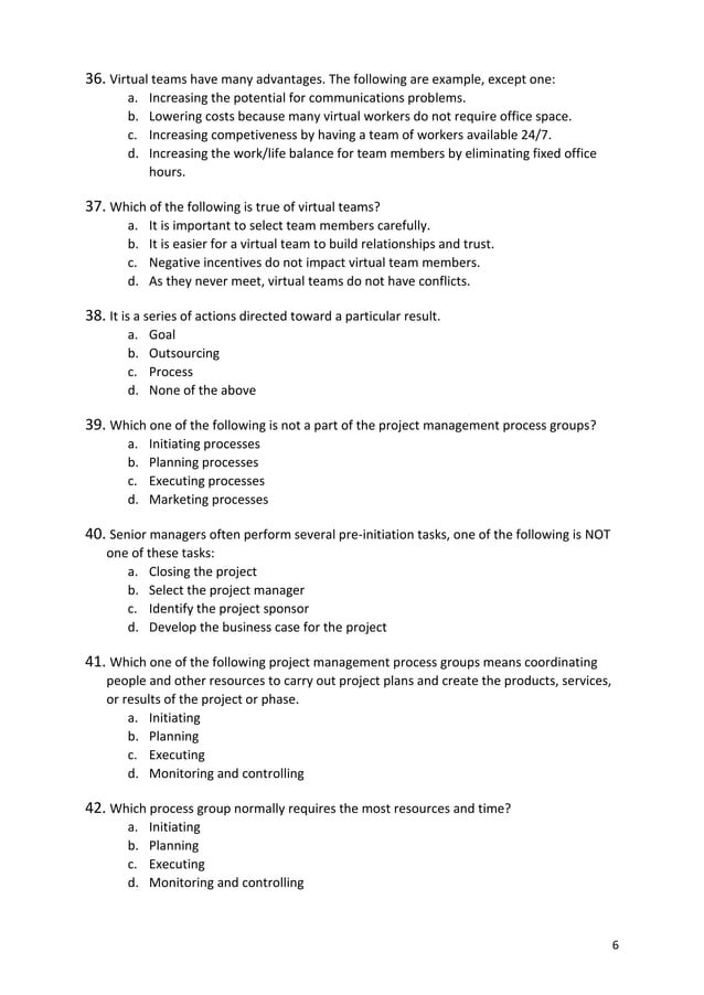Itpm question bank | PDF