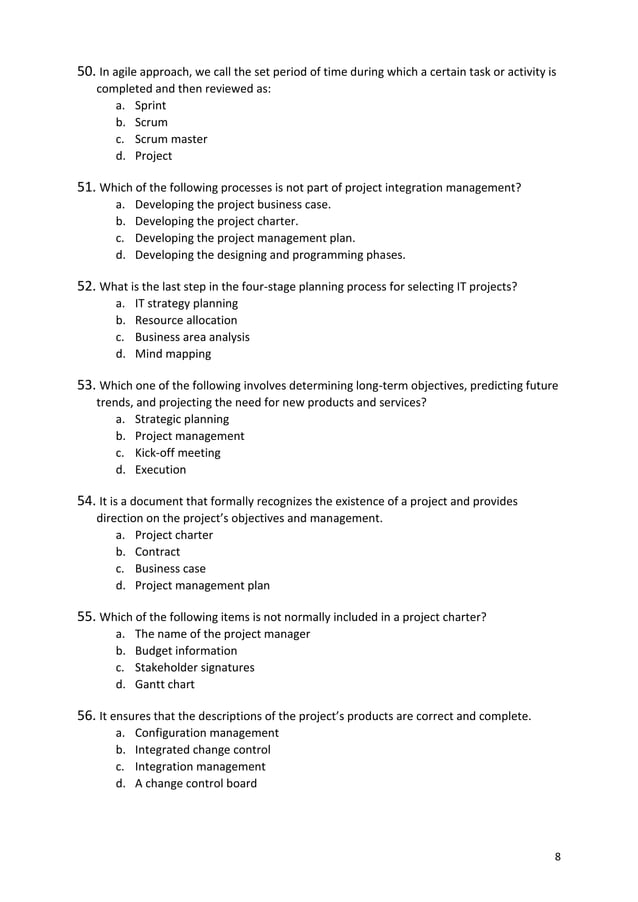 Itpm question bank | PDF