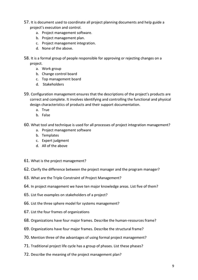 Itpm question bank | PDF