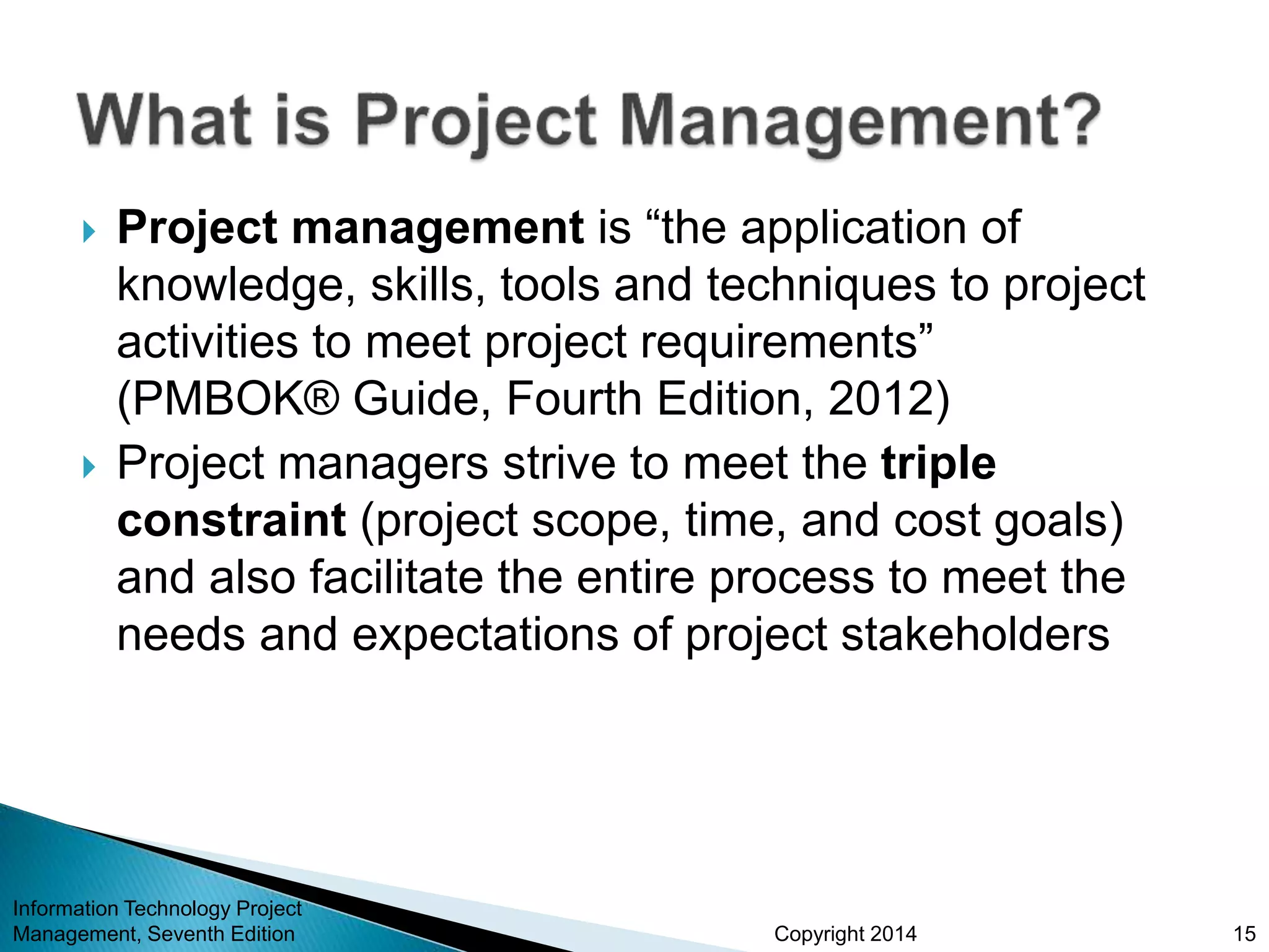 Information Technology Project Management - part 01 | PPTX