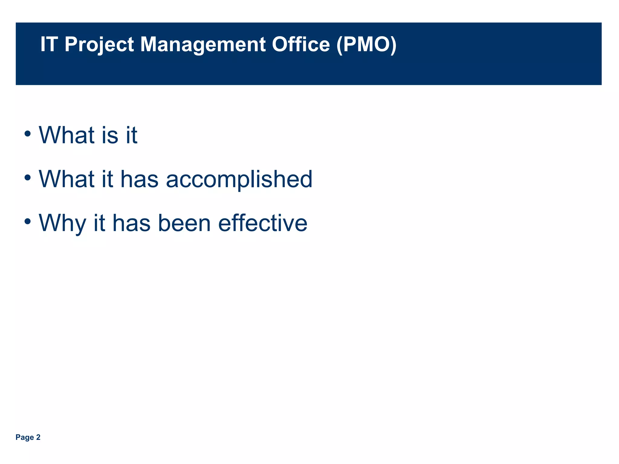 IT PMO (SAP) Success Story | PPT