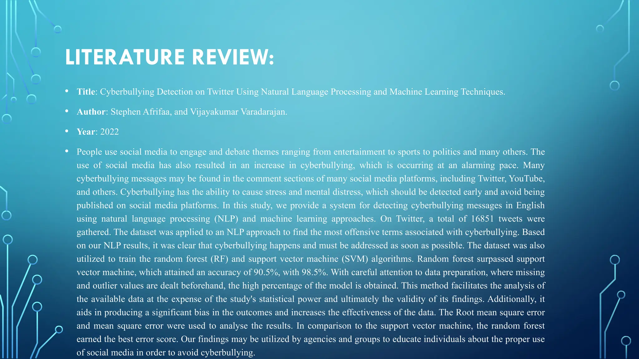 cyberbullying detection using nlp and rnn | PPTX