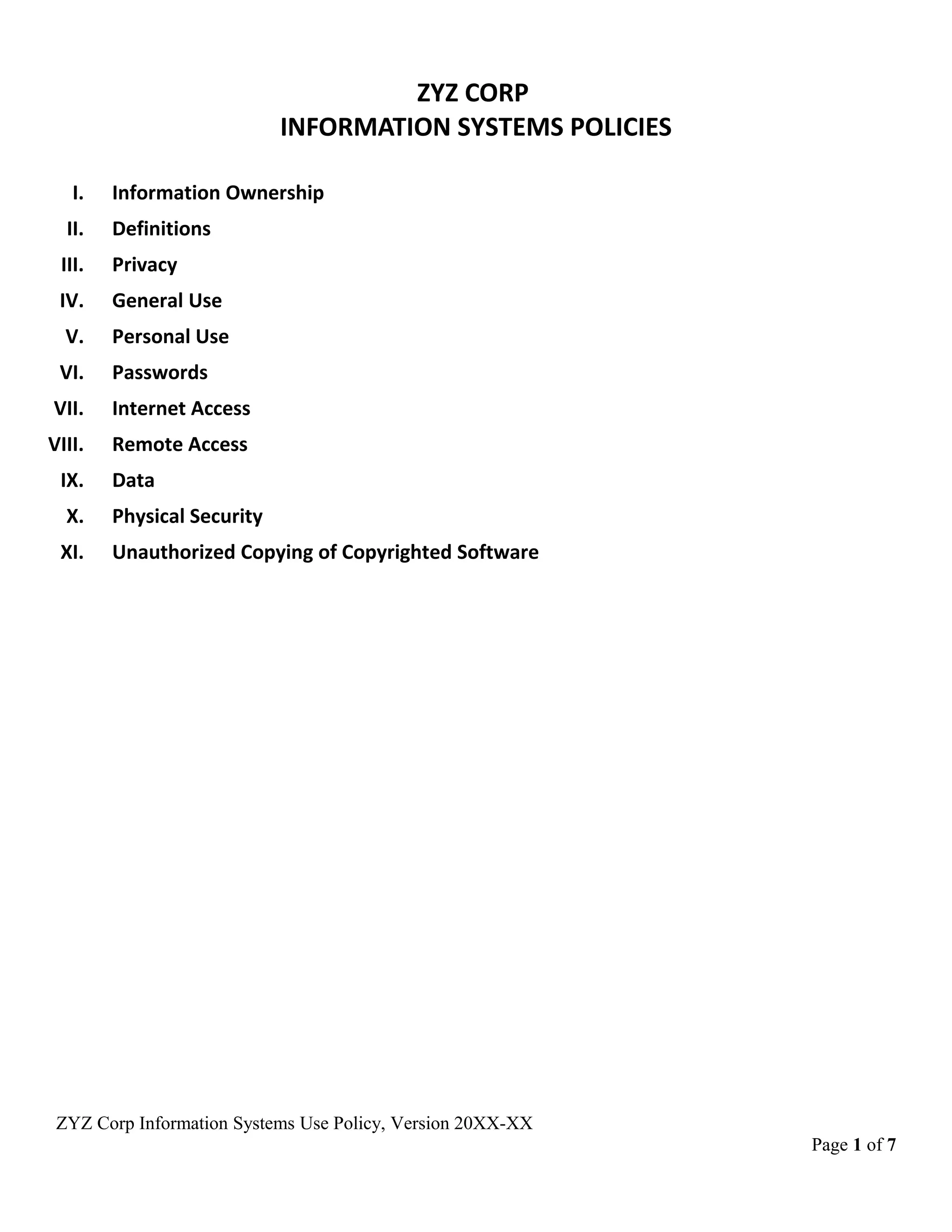 IT Policy Template | DOC