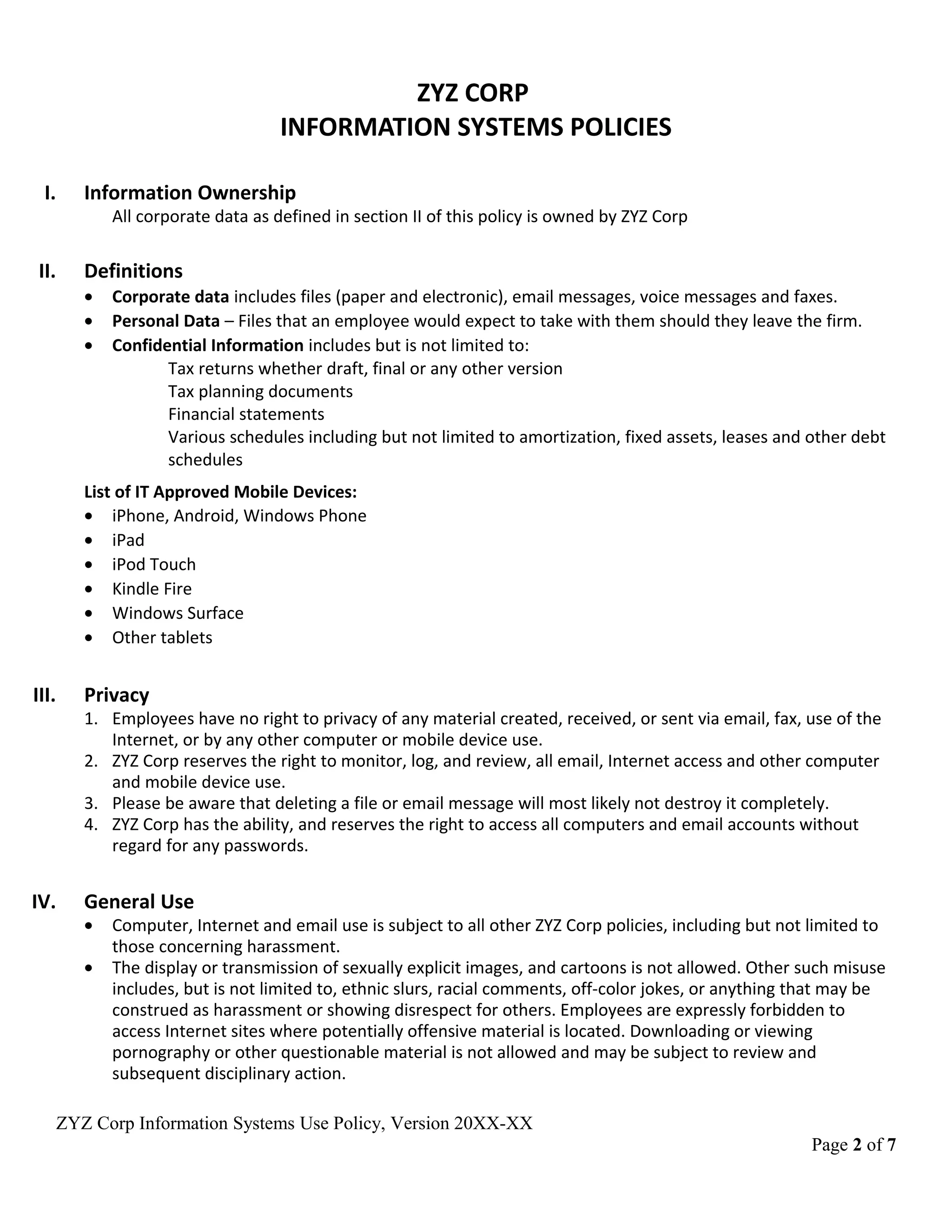 IT Policy Template | DOC