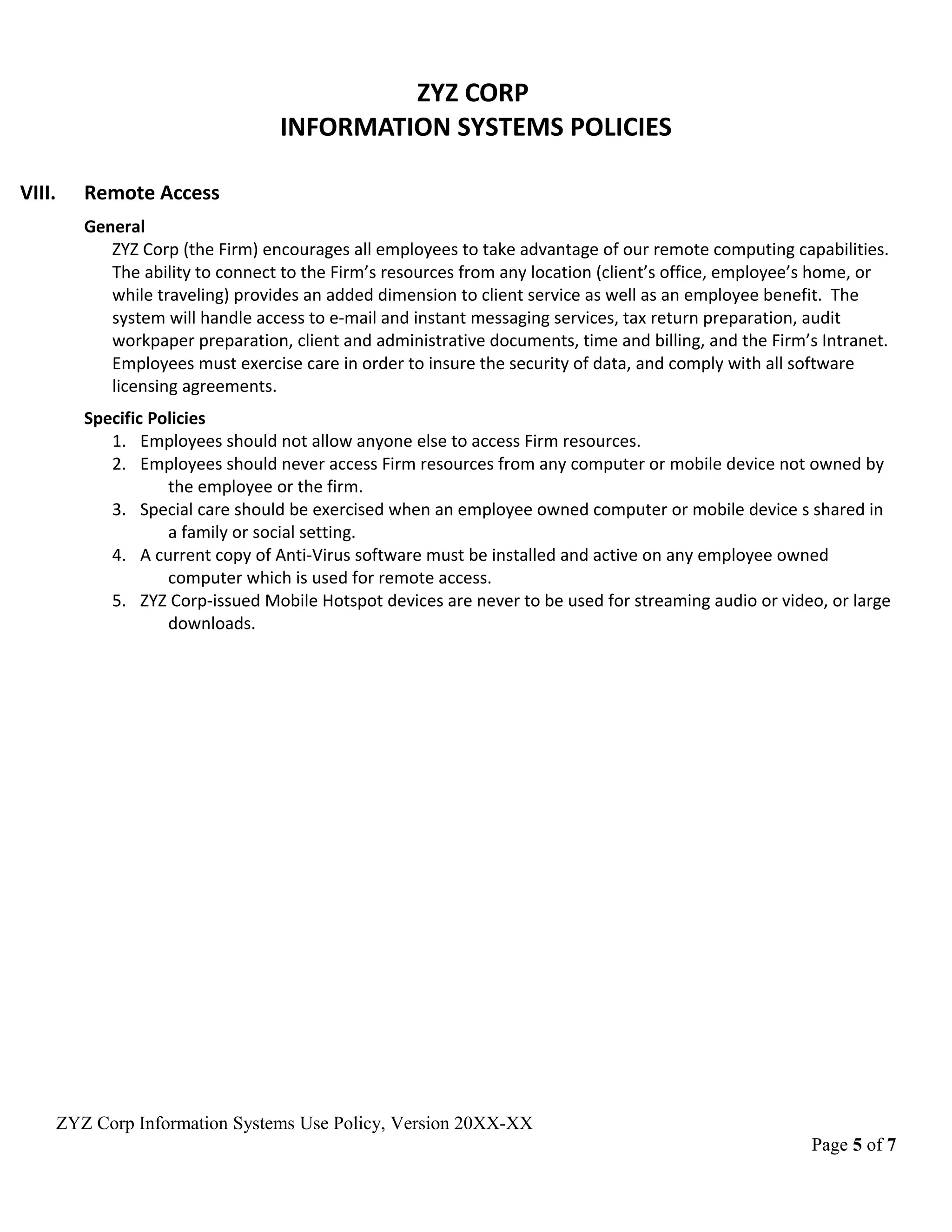 IT Policy Template | DOC