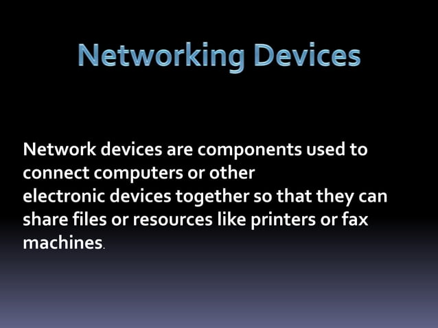 Networking Devices | PPTX | Computer Networking | Computing