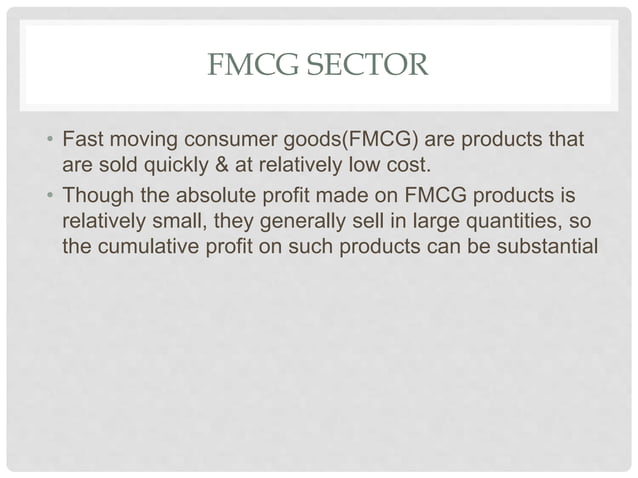 Analysing Top FMCG Company performance | PPT
