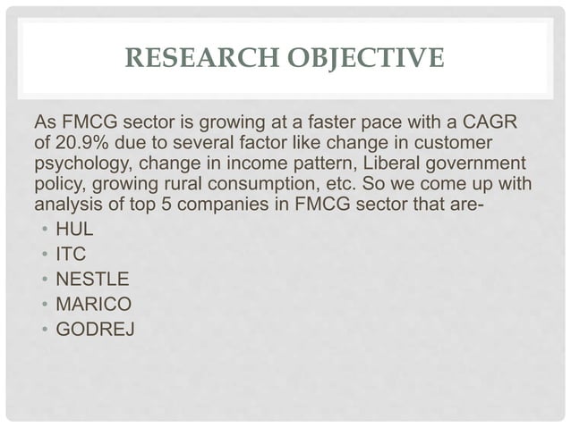 Analysing Top FMCG Company performance | PPTX