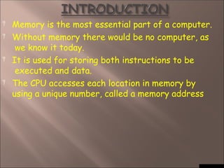 IT ppt (computer memory).pptx Different types of memory | PPT