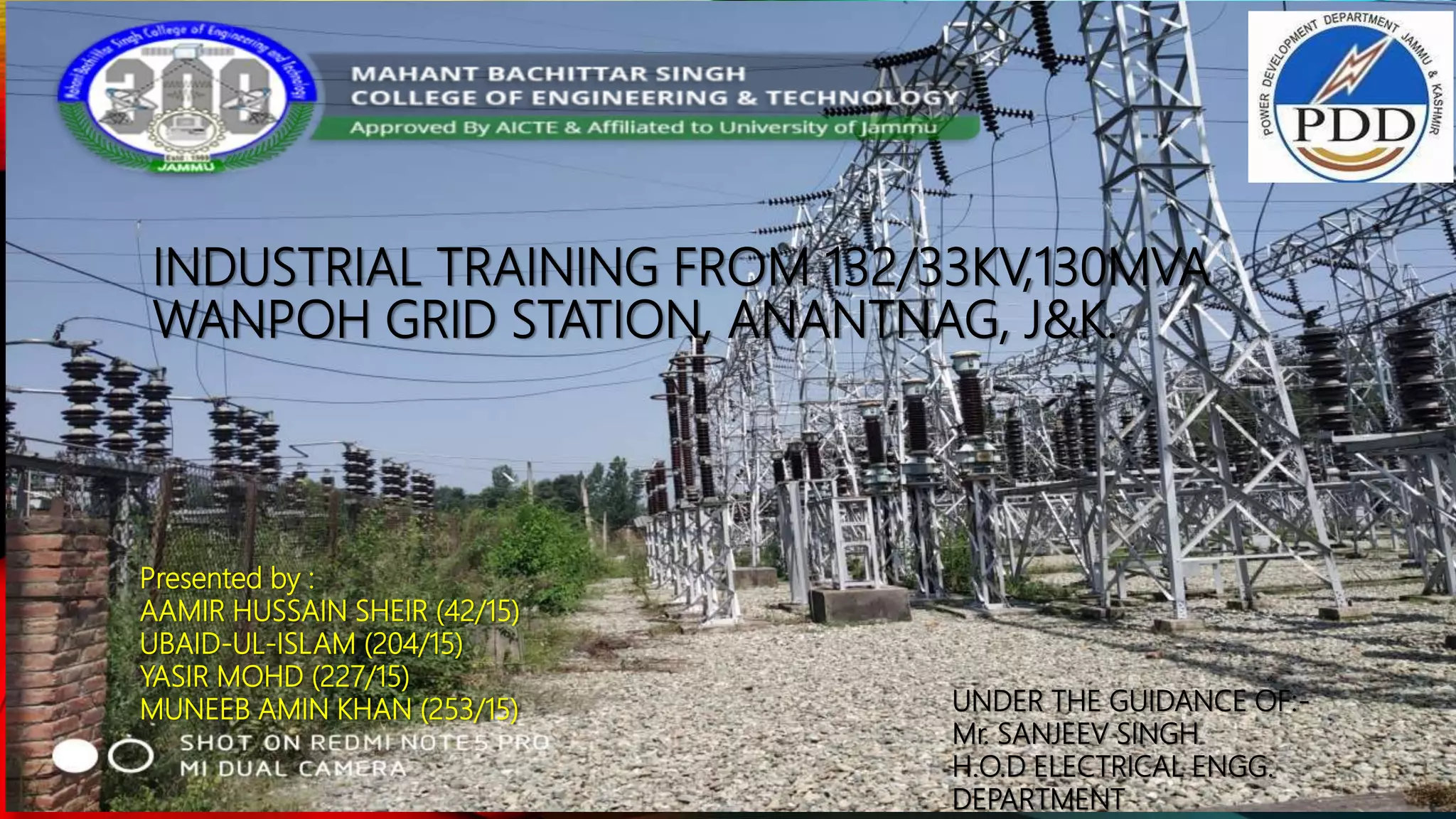 INDUSTRIAL TRAINING PRESENTATION OF 132/33Kv, 130MVA WANPOH GRID ...