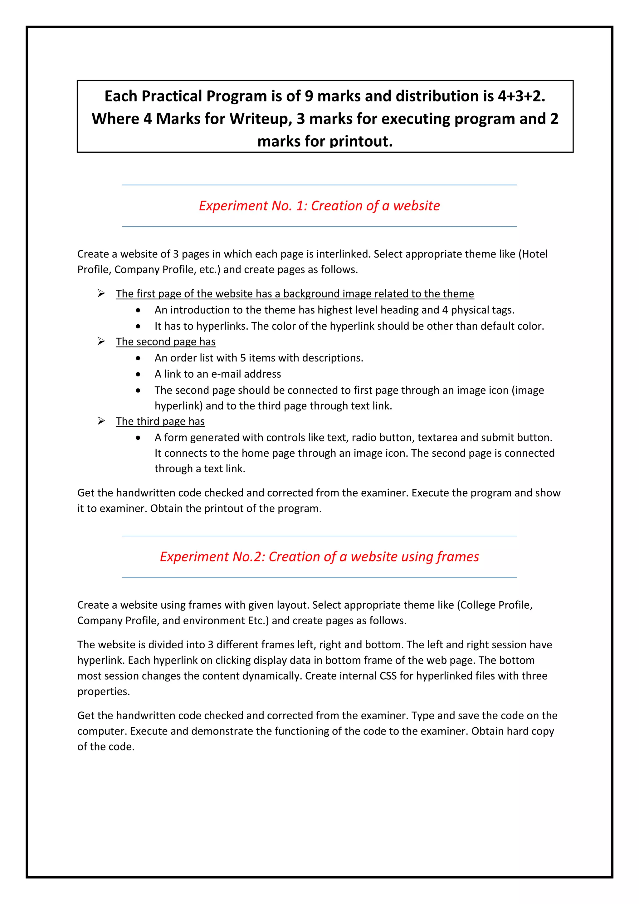 HSc Information Technology Practical List | PDF