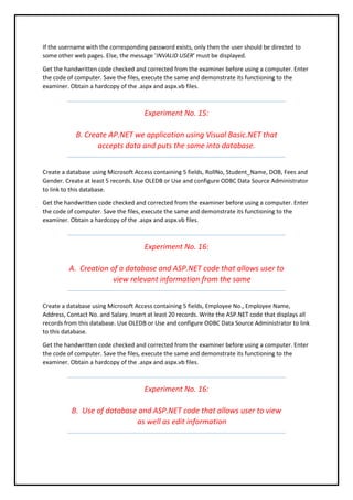 HSc Information Technology Practical List | PDF