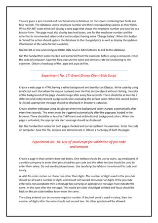 HSc Information Technology Practical List | PDF