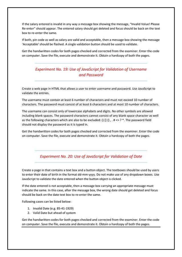 HSc Information Technology Practical List | PDF