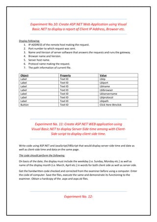 HSc Information Technology Practical List | PDF
