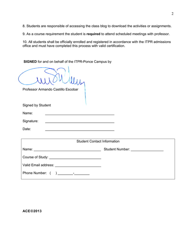 ITPR contract course | DOC | College Education | Education