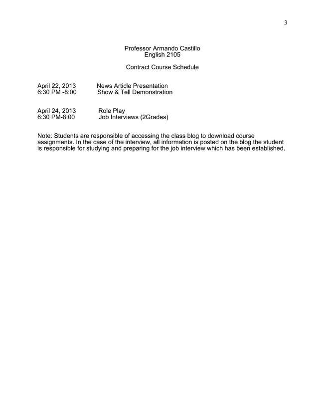 ITPR contract course | DOC | College Education | Education