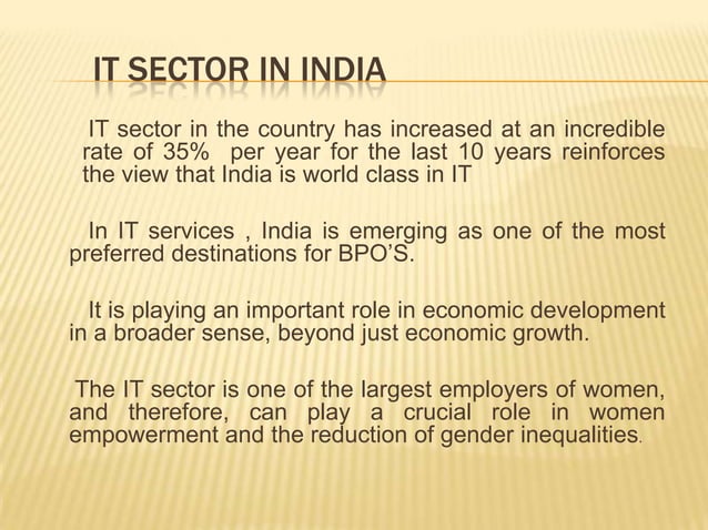 a brief introduction IN IT & ITES INDUSTRIES IN INDIA. | PPTX ...