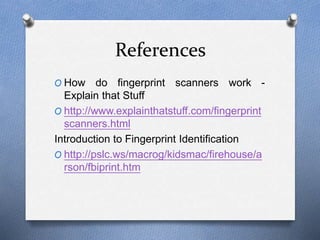Fingerprint Recognition System | PPT