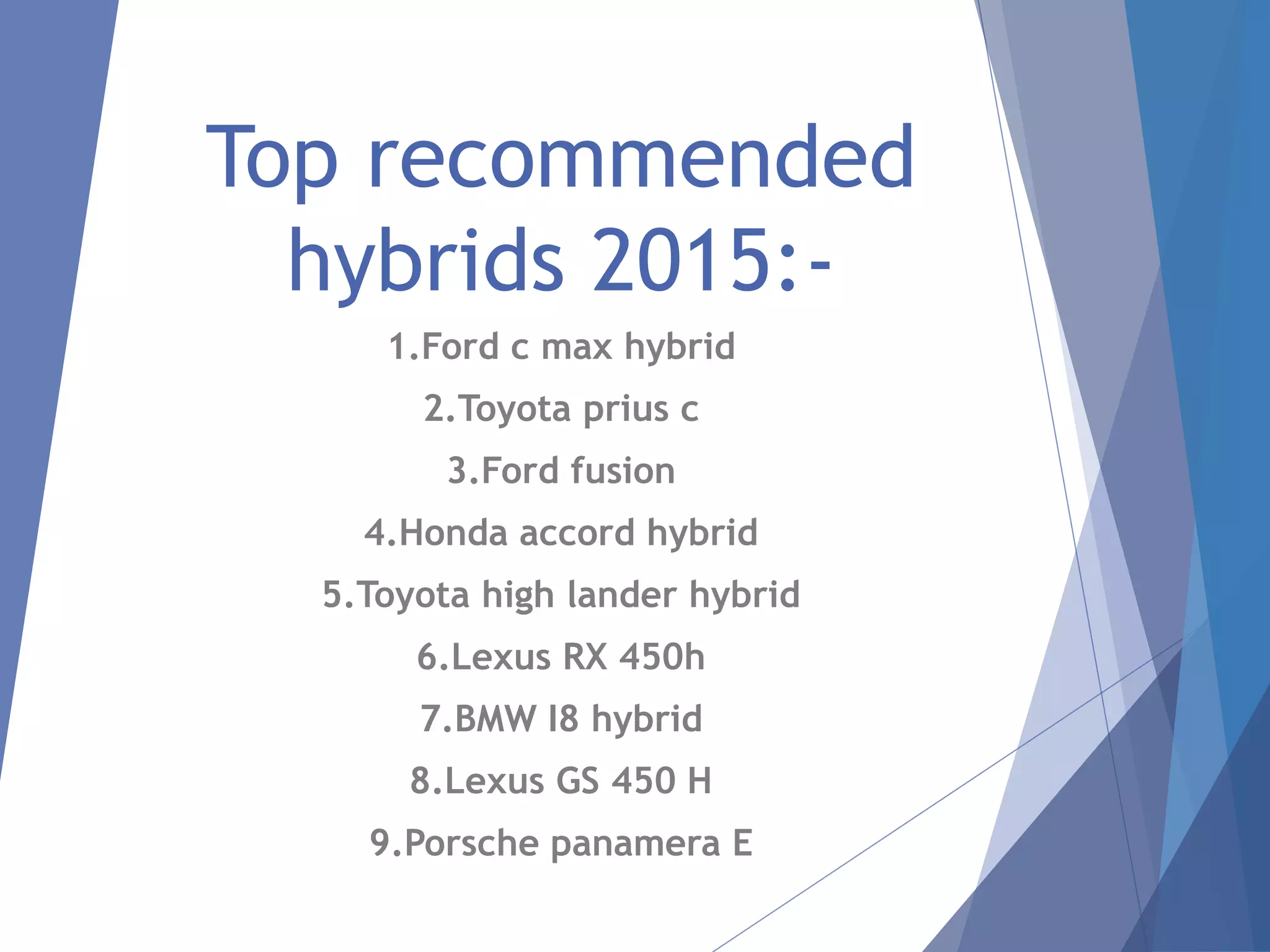 Hybrid Cars | PPTX