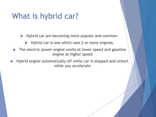 Hybrid Cars | PPTX | Green Vehicles | Auto Type