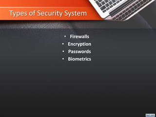 Types of Computer System, Web Page and Security System | PPTX