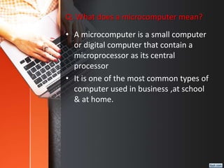 Types of Computer System, Web Page and Security System | PPTX