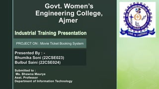 Movie Ticket Booking System Industrial Training | PPTX