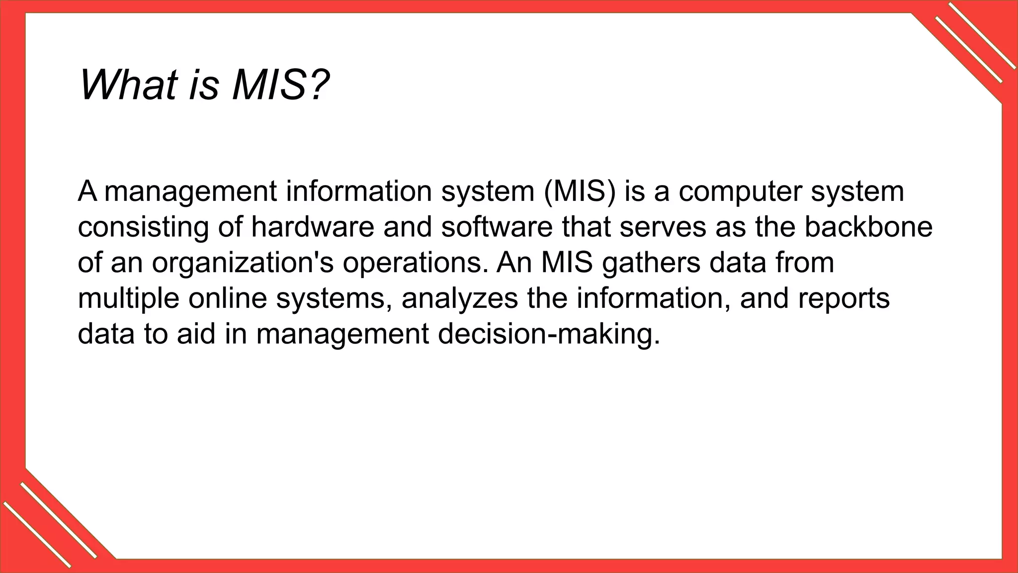 MANAGEMENT INFORMATION SYSTEM | PPT