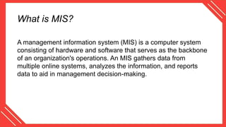 MANAGEMENT INFORMATION SYSTEM | PPT