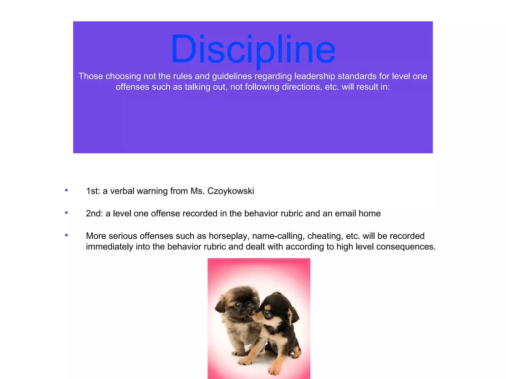 6th Grade Procedures Slideshow | PPT