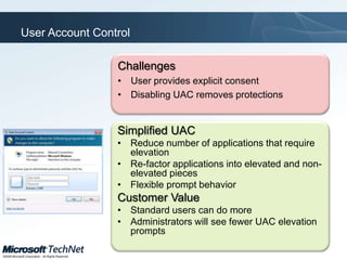Microsoft Windows 7 Enhanced Security And Control | PPTX