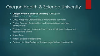 Oregon Health & Science University from Information technology point of ...