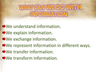 The concept of information | PPTX
