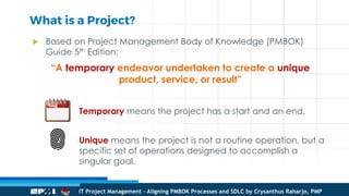 IT Project Management - Aligning PMBOK Processes and SDLC | PDF