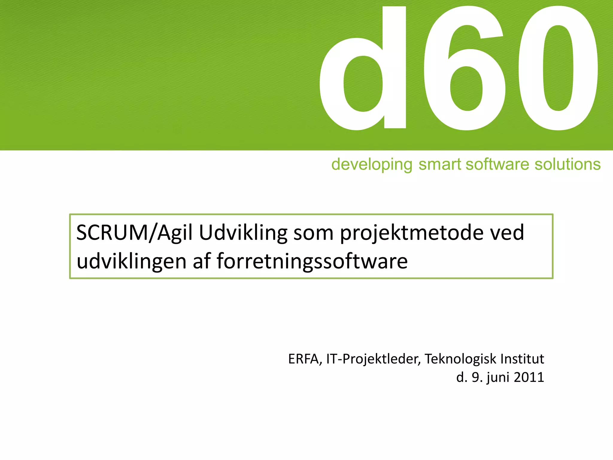 Projektledelse af it-projekter (SCRUM) | PDF