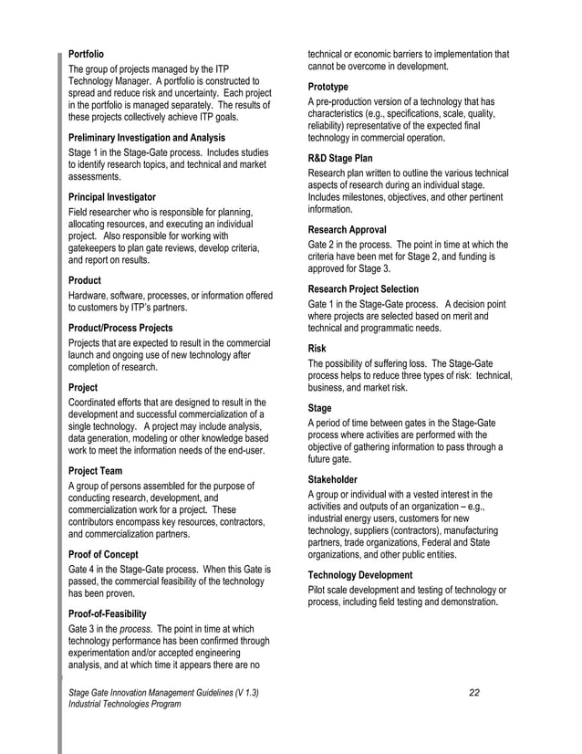 Dr Dev Kambhampati | Stage Gate Innovation Management | PDF