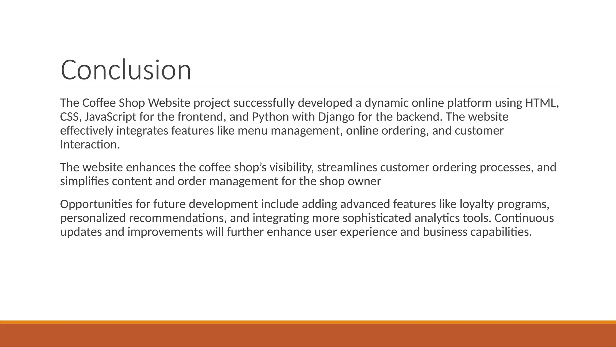 Coffee shop project ppt ,project of internship | PPTX