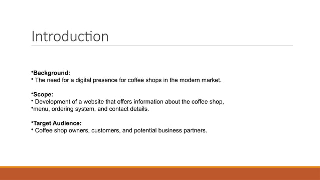 Coffee shop project ppt ,project of internship | PPTX