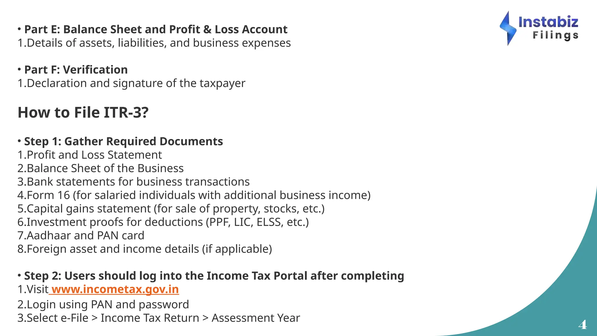 ITR-3 Filing Made Easy: A Step-by-Step Approach | PPTX