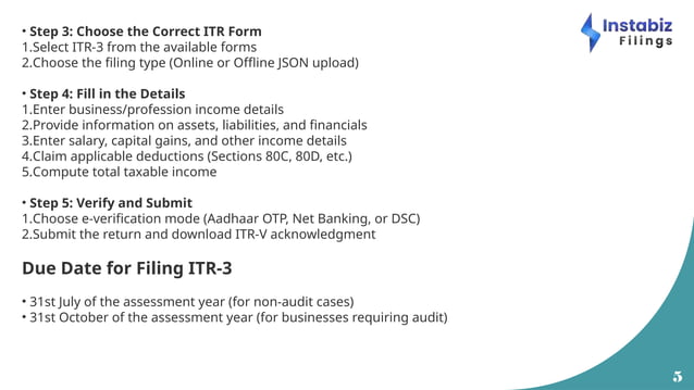ITR-3 Filing Made Easy: A Step-by-Step Approach | PPTX