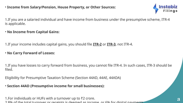 Simplified Steps for ITR-4 Return Filing | PPTX
