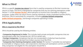 Step-by-Step Instructions for ITR-6 Filing Process | PPTX