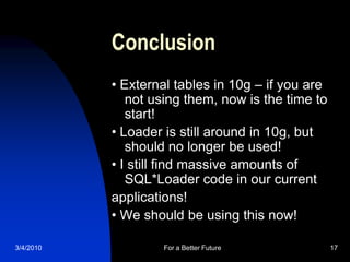 Oracle10g External Tables | PDF | Databases | Computer Software and Applications