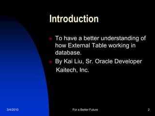 Oracle10g External Tables | PDF | Databases | Computer Software and Applications